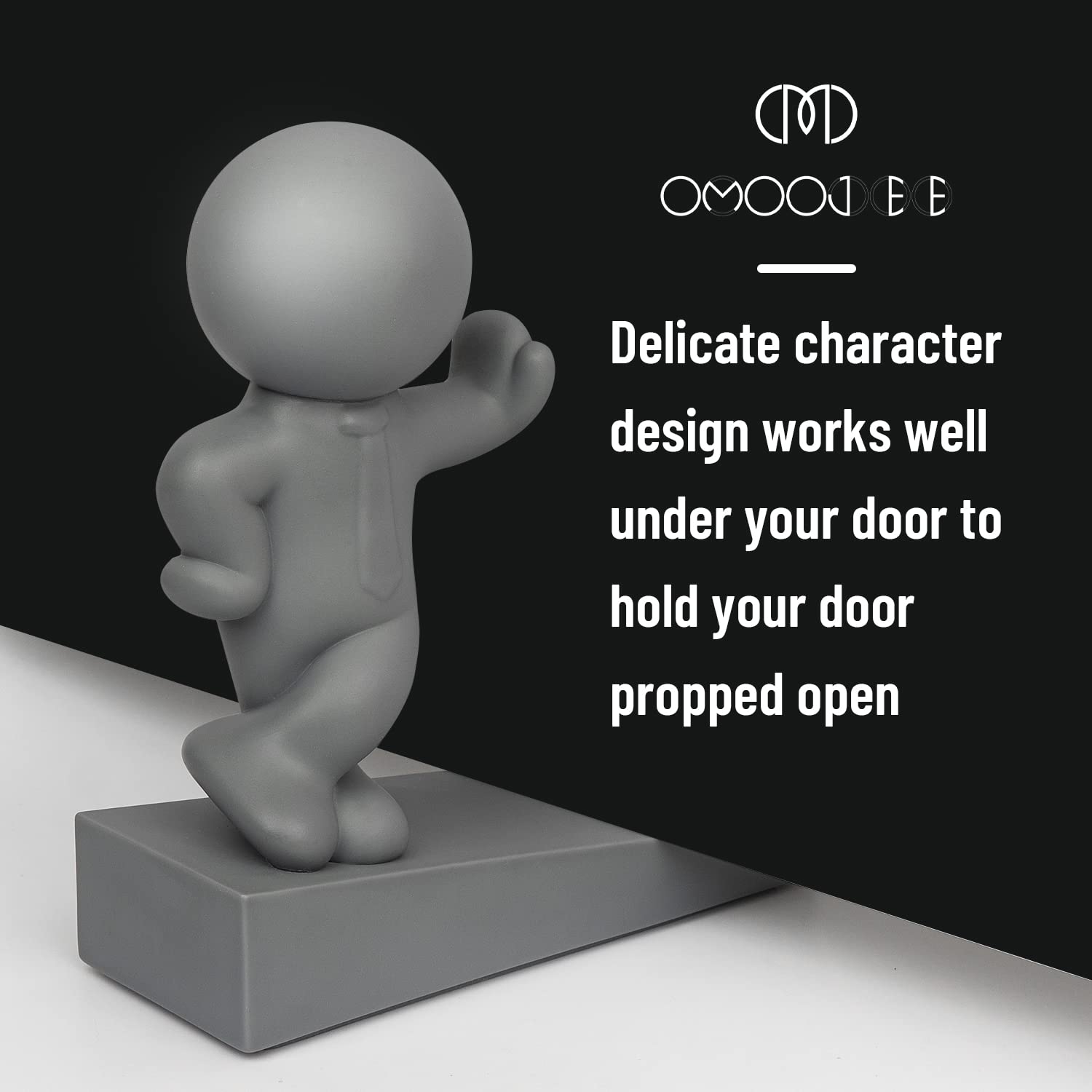 Omoojee Decorative Door Stopper, 2 Pack, Effective to Hold Your Door Open,Cute Door Wedge for Home and Office, Gray(Patented)