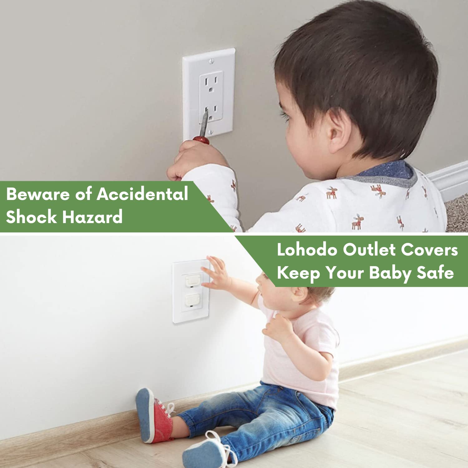 Outlet Covers Baby Proofing Socket Protectors Child Safety Plug Caps Difficult for Toddler to Remove Electric Shock Guard for US 2-Prong White 40 Pack