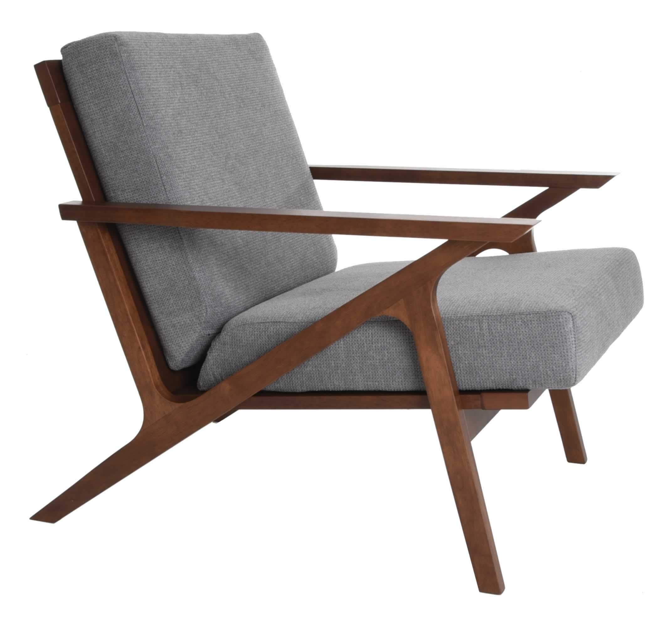 Mid Century Modern Armchair Solid Hardwood Upholstered Accent Chair