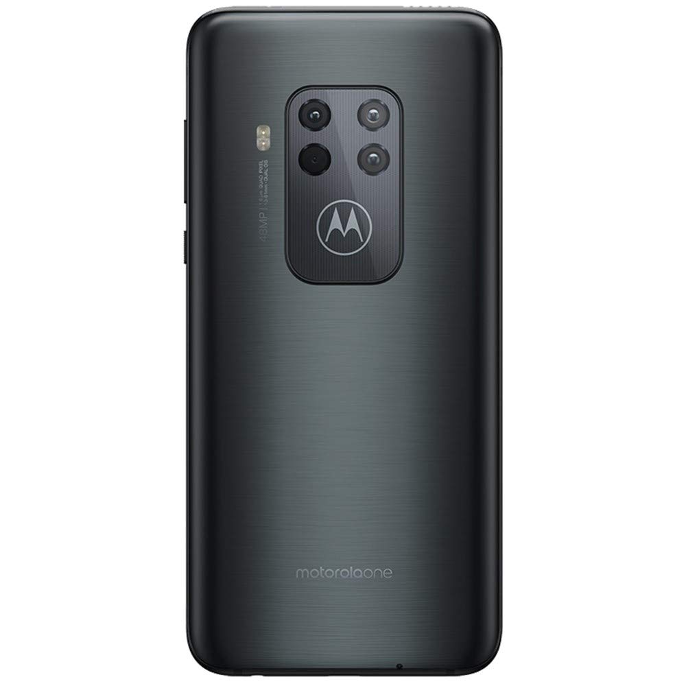 Moto One Zoom (128GB, 4GB) 6.4" HD+, 4000mAh Battery, Snapdragon 675 Dual SIM Unlocked (AT&T/T-Mobile/MetroPCS/GSM) International Version XT2010-1 (Grey Techno, 64GB SD + Case Bundle)