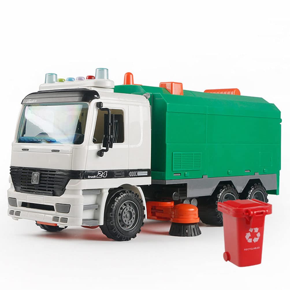 Yardwe Mini Trash Can Toy, 4PCS Push Vehicles Garbage Cans Curbside Vehicle Garbage Bin for Boys, Plastic