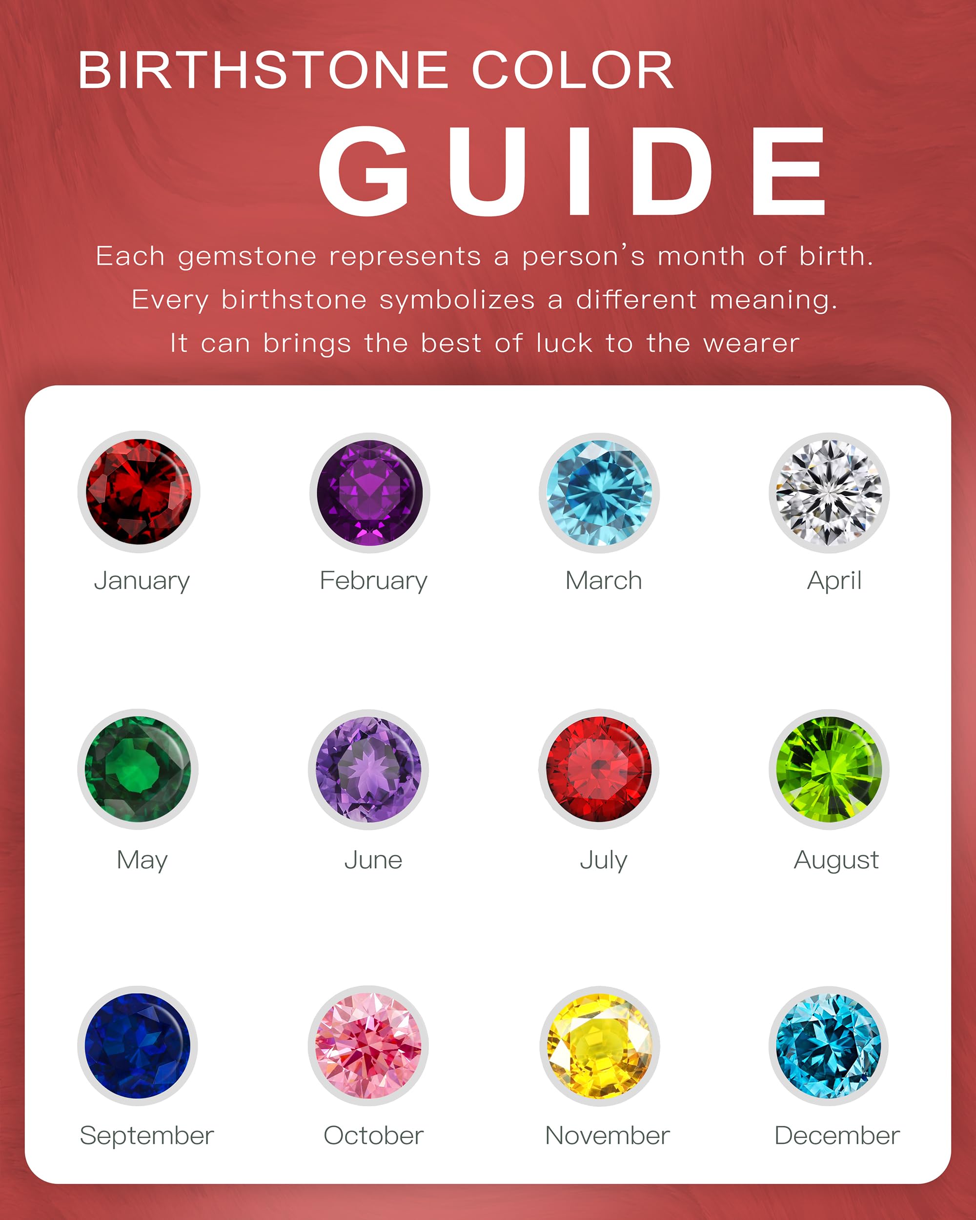 MIDDLUX Infinity Birthstone Necklaces for Women Girl, Stainless Steel, Cubic Zirconia
