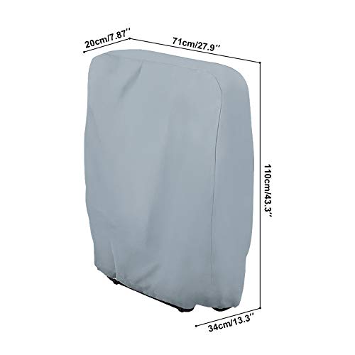 Uranshin Outdoor Folding Chair Covers 2PCS, Zero Gravity Chair Covers Waterproof, Durable Folding Patio Chair Covers with Storage Bag, Outdoor Chair Covers All Weather, 28" W x 13" D x 43" H, Grey