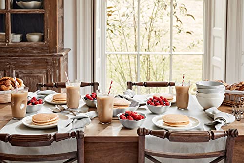 Portmeirion Sophie Conran Floret Stoneware All Purpose Bowls 7 Inch Set of 4 - Dishwasher & Microwave Safe Great Kitchen Home Use for Serving Cereal Soup Salad & More, Robins Egg