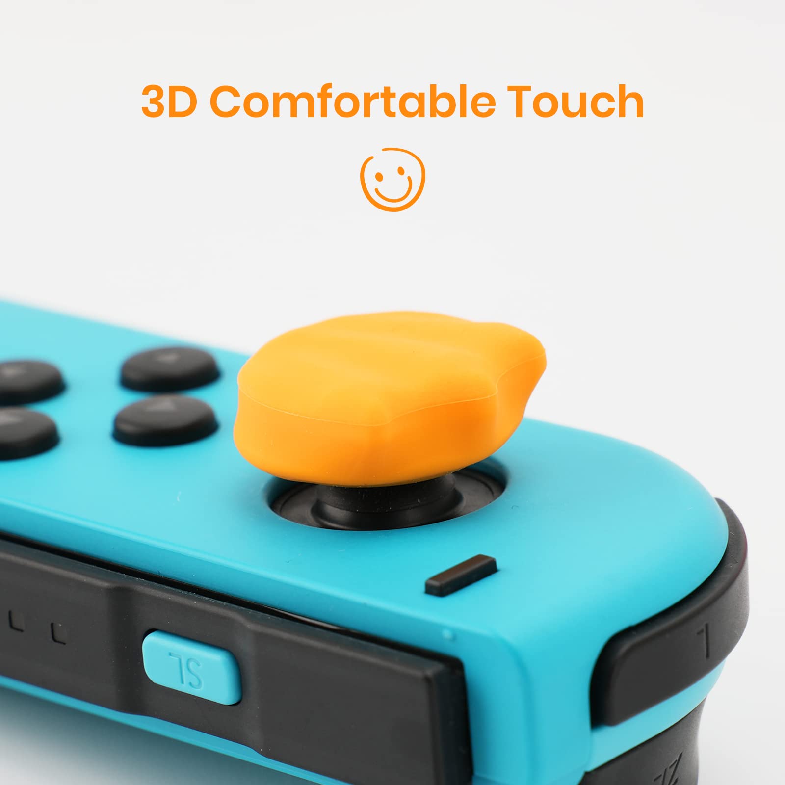 Thumb Grip Caps, CODOGOY Soft Silicon Joystick Caps Compatible with Nintendo Switch/OLED/Switch Lite, 4PCS 3D Analog Stick Button Cover