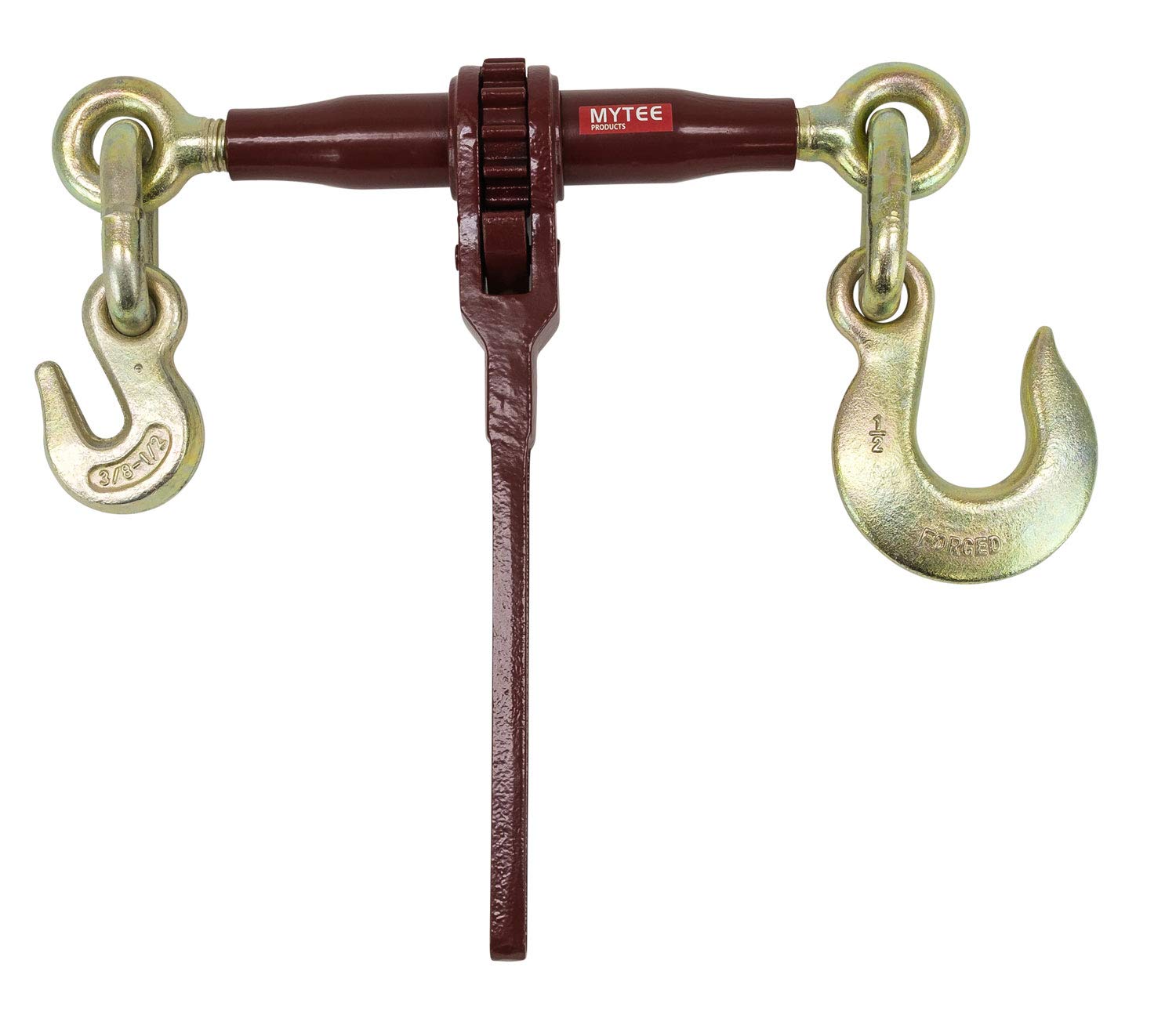 Mytee Products Heavy Duty Specialty Pro Ratchet Load Chain Binder w/ 1/2" Grab Hook on One Side & 1/2" Slip Hook Other Side, 12,000 Lbs Load Limit | Chain Binders for Flatbed Truck Trailer - 4 Pack