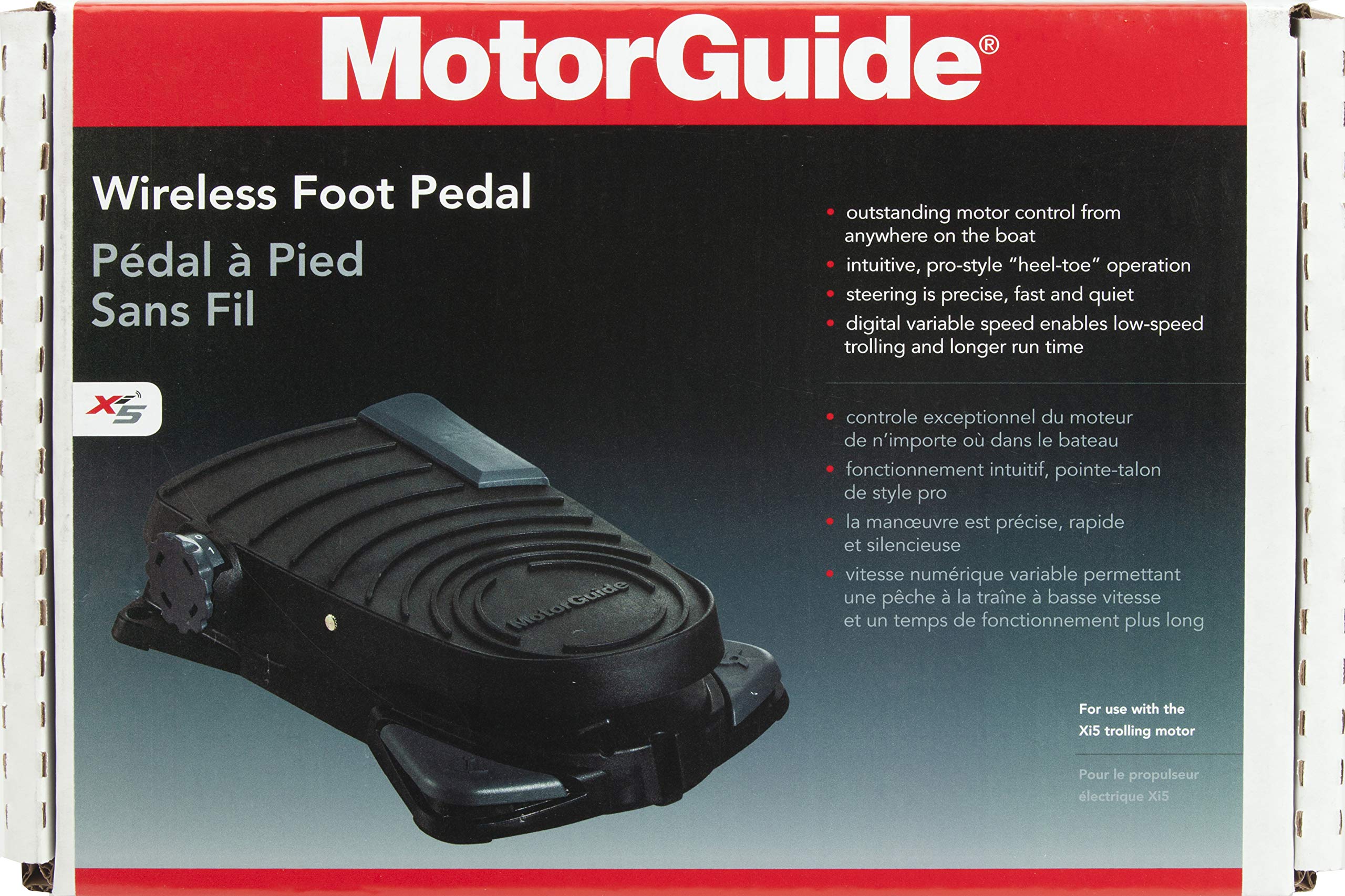 MotorGuide 8M0092069 Xi Series Wireless Foot Pedal β For Xi3 and Xi5 Series Trolling Motors β Variable Speed Control, Black