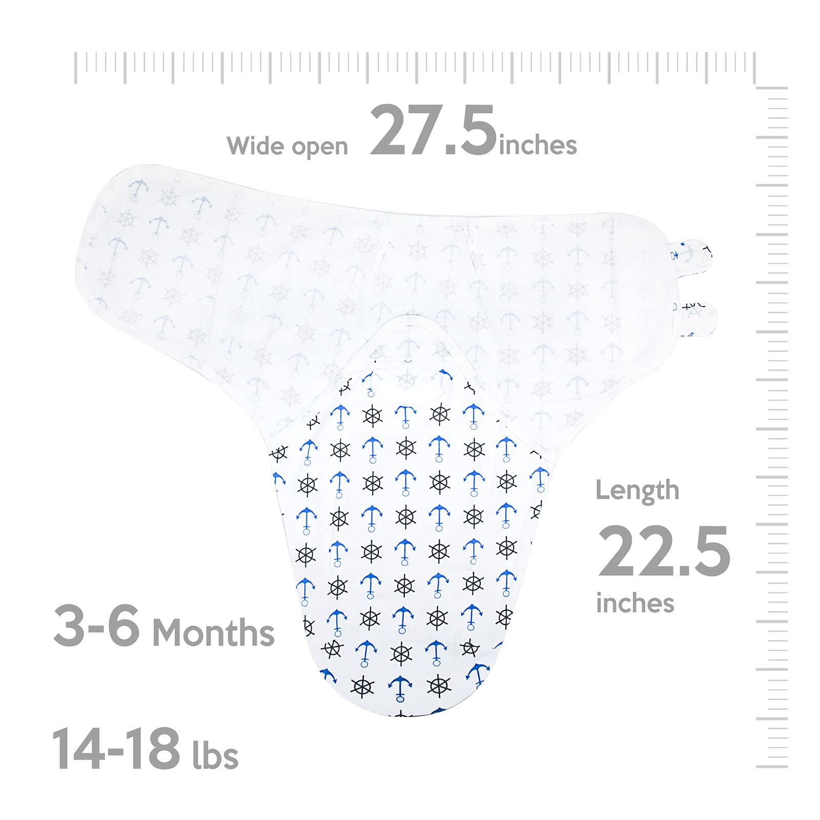 Ourcan Baby Swaddle Blankets for Boy Girl 0-3 Months 3-6 Months, Newborn Swaddle Adjustable Infant Wraps 3-Pack, 100% Combed Cotton, Large Size