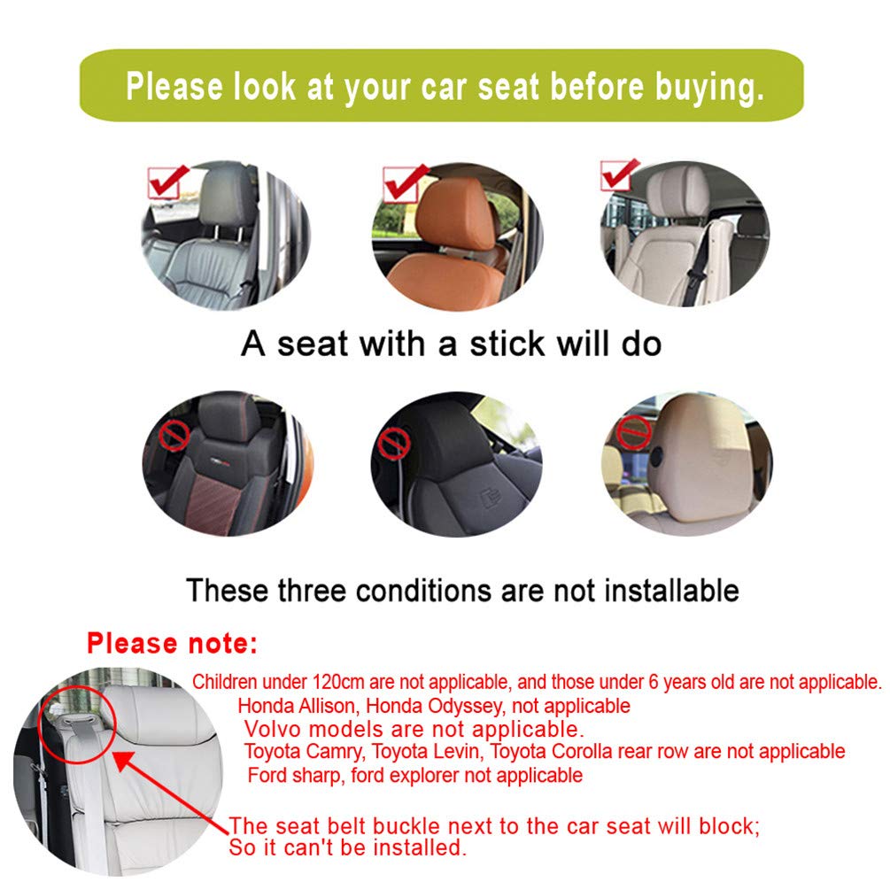 Ovyuzhen Car Headrest Pillow,Car Neck Pillow Head, Shoulder Sleep Cushion Car Side Pillow for Adults Elders Kids and Passenger
