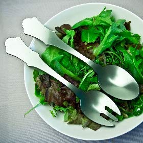 Sabre Paris Old Fashion Salad Servers, Dark Green
