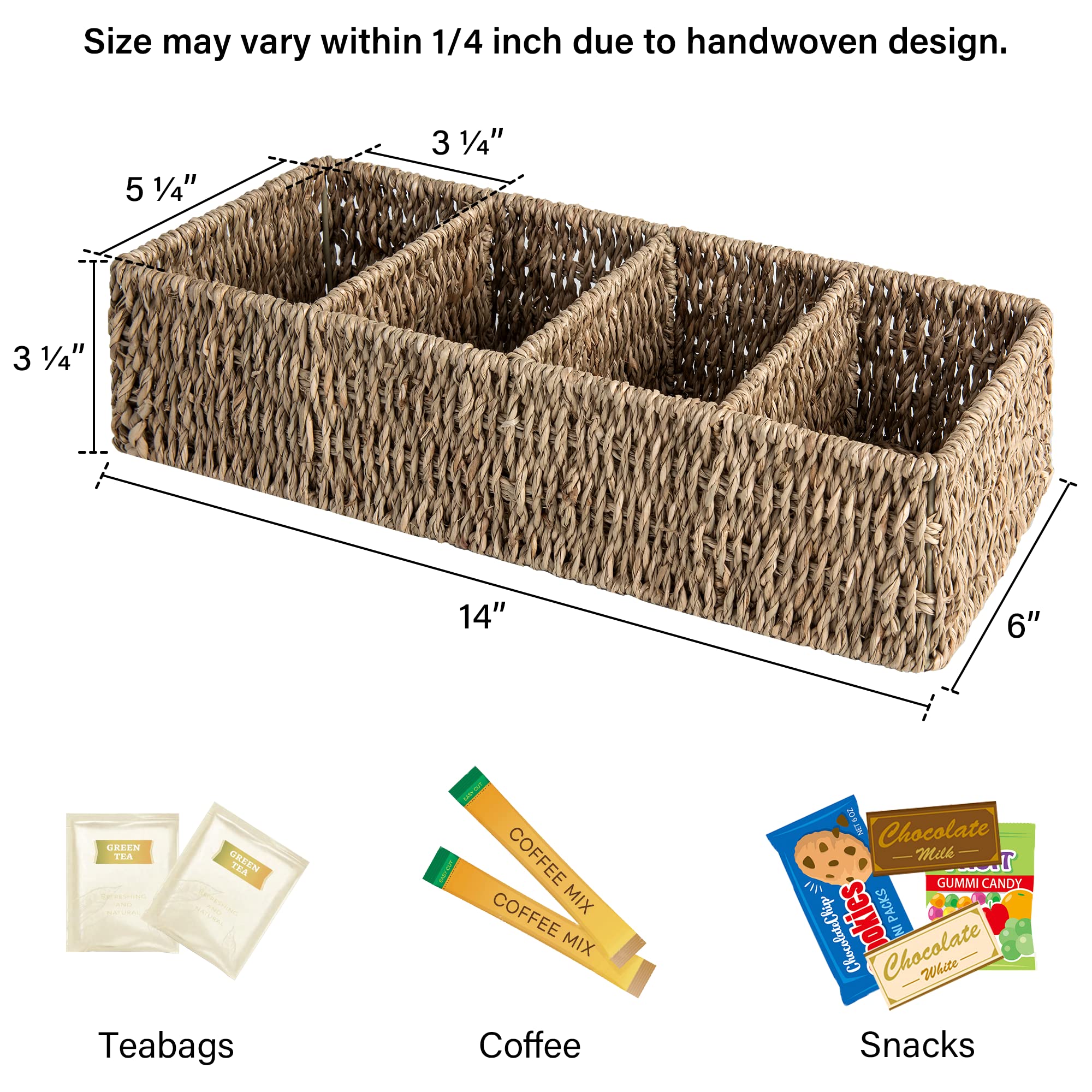 StorageWorks Small Wicker Baskets Wicker Flatware Organizer