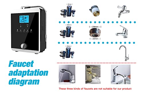 Water Ionizer and Water Purifier Machine,PH 3-11 Alkaline Acid Water Machine,Up to -800mV ORP, 8000 Liters Per Filter,11 Plate Electrode,Regulation Valve to Control PH and ORP/Auto-Cleaning