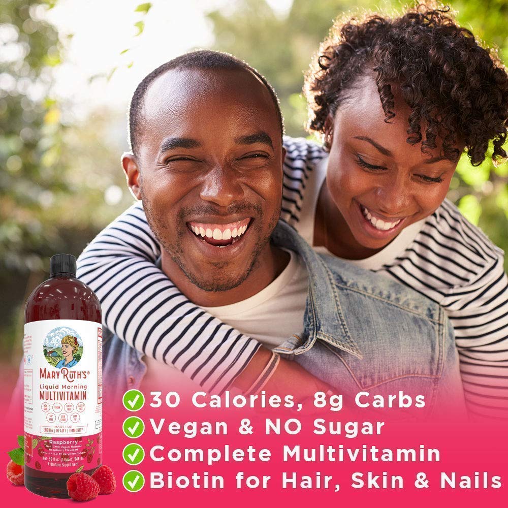 Morning Multivitamin Raspberry & Nighttime Multimineral Pineapple Bundle by MaryRuth's | Vegan Vitamin A, B, C, D3, E & Amino Acids | Vitamins for Immune Support, Digestion, Focus & Energy | Magnesium