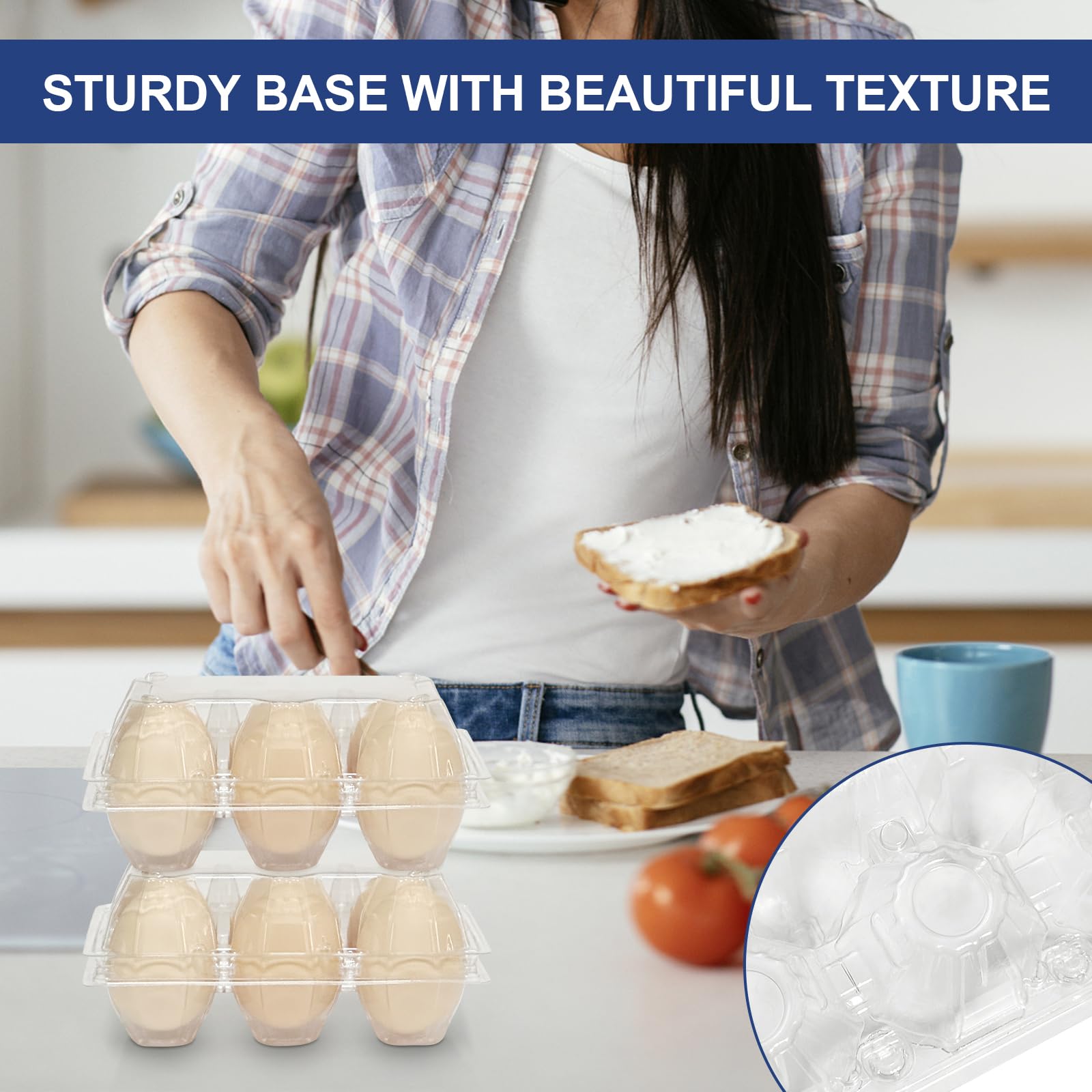 Pintuson Egg Cartons 18 Count - 40 Pack Egg Cartons Cheap Bulk - 3x6 Grids Plastic Egg Cartons for Fresh Eggs, Home, Farmers Market (Medium)