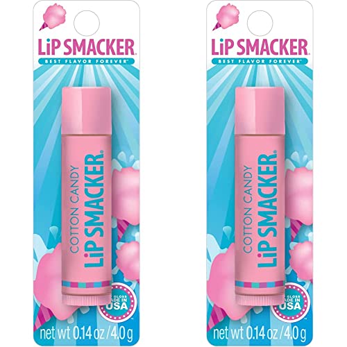 Lip Smacker Flavored Lip Balm, Cotton Candy, Flavored, Clear, For Kids, Men, Women, Dry Kids (Pack of 2)