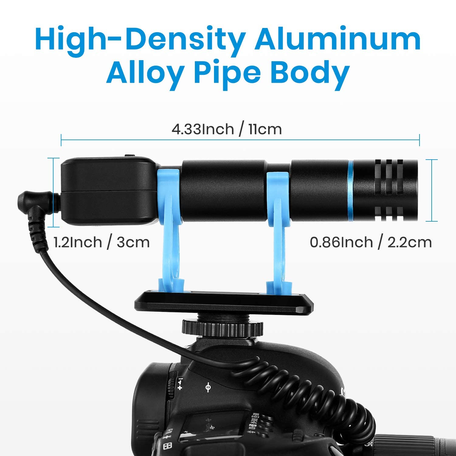Moukey Video Microphone, Camera Microphone with Monitoring Function & Various Vlogging Accessories, Shotgun Mic for iPhone, Android Phone, Canon/Nikon/Sony Camera & Camcorder