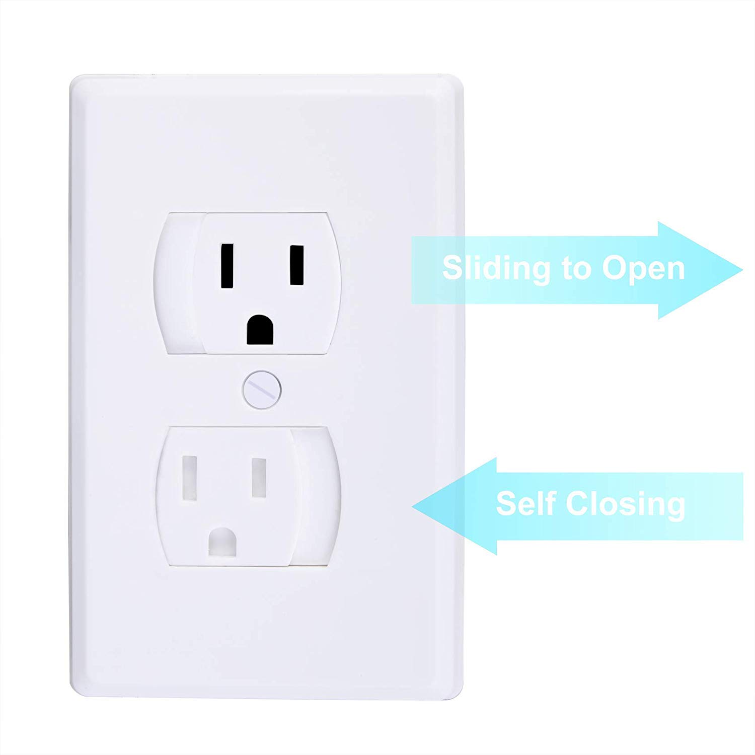 Outlet Cover Baby Proofing 10PCS - WSL Self Closing Outlet Covers, an Alternative to Socket Plugs,Toddler and Children Safety, BPA-Free