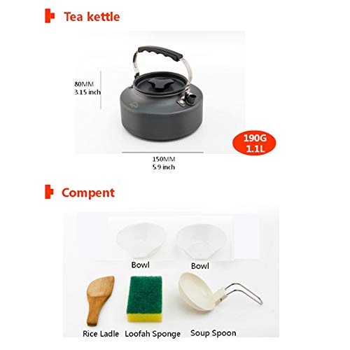 YFDM Camping Cookware Outdoor Cookware Set Camping Tableware Cooking Set Travel Tableware Cutlery Utensils Hiking Picnic Set