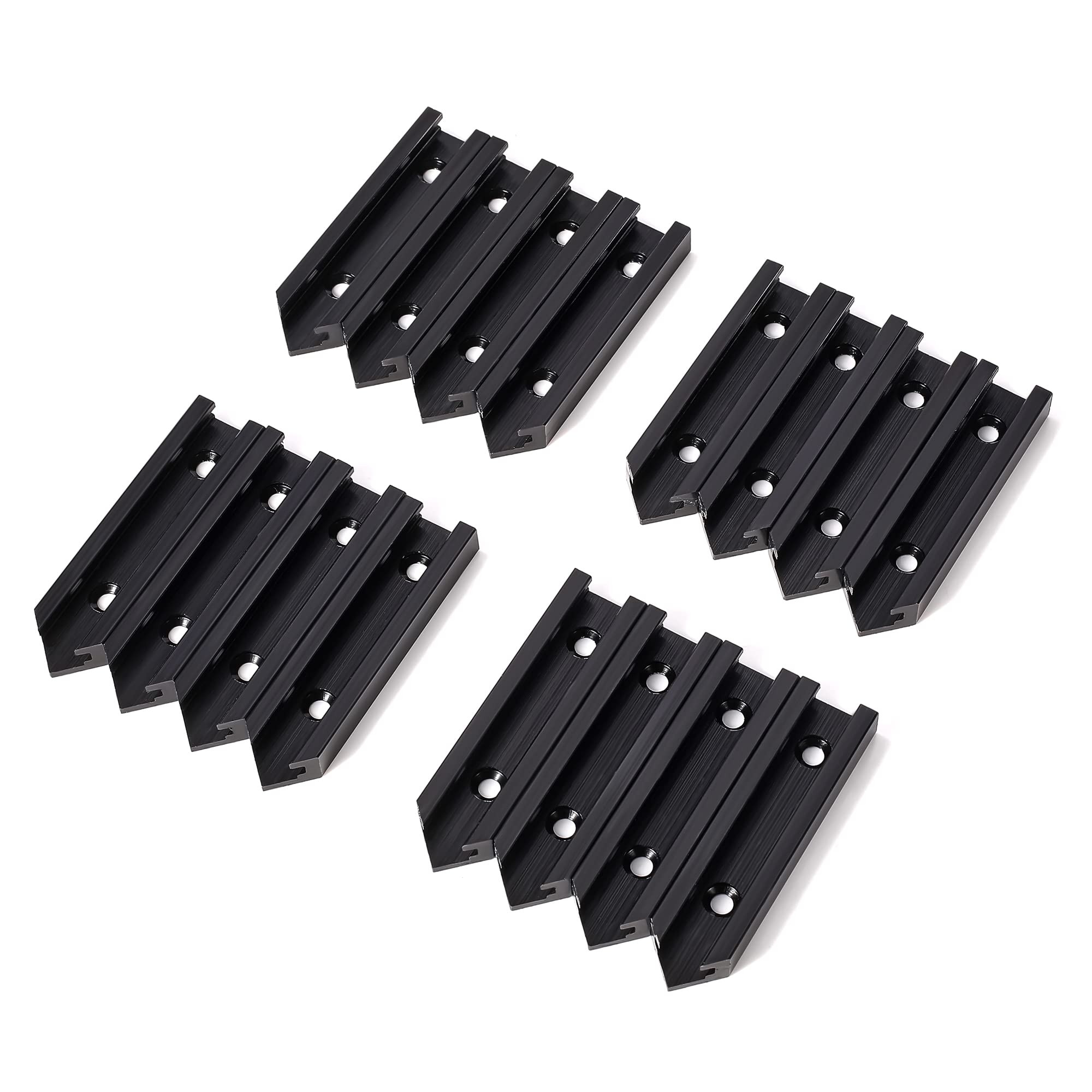 T Tracks for Woodworking Intersection Kit 4 Pack by CLEAR STYLE, Double-Cut Jig Profile Universal T-Tracks with Predrilled Mounting Holes