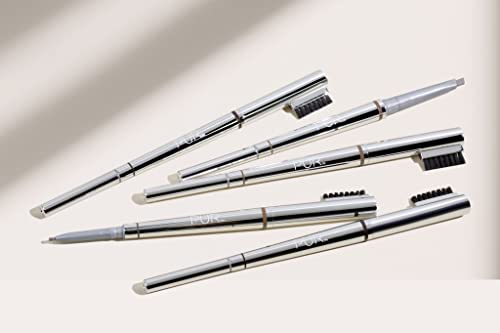 PÜR Beauty Arch Nemesis 4-in-1 Dual-Ended Brow Pencil, Self-Sharpening Component, Built-In Brow Grooming Comb, Conditions & Strengthens Brow Hair- Dark,1 Count (Pack of 1)