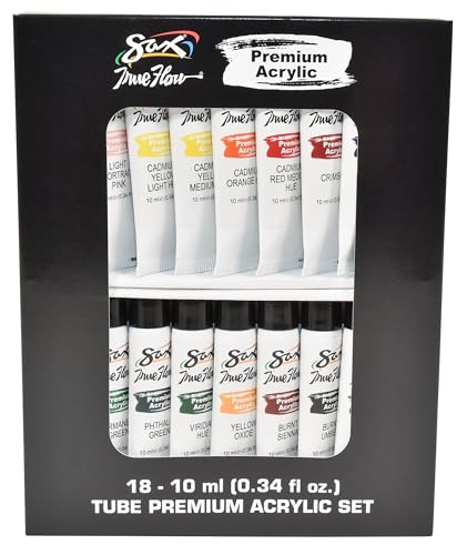 Paint Acrylic 0.34 OZ Tube SAX True Flow Set of 18