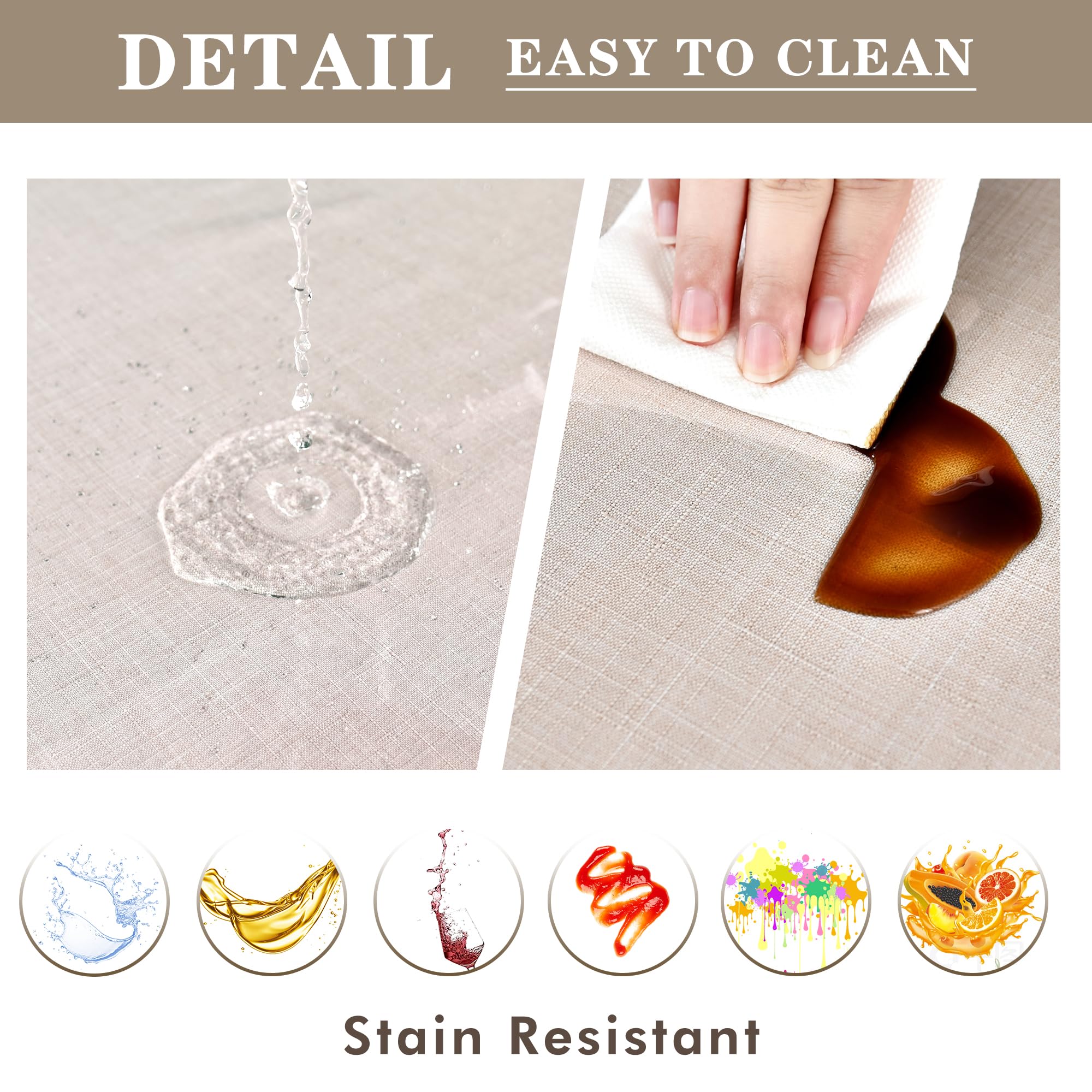 Nasitos 2 Pack Square Table Cloth Protector 60x60 Inch-Plastic Decorative Tablecloth, PVC Washable Wipeable Spill & Waterproof Splashproof Small Table Cloth for Card Table, Dining, Indoor&Outdoor