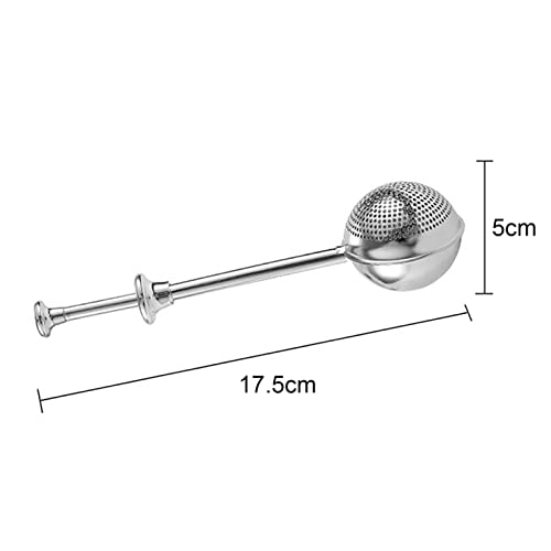 Walbest Flour Duster, 304 Stainless Steel Retractable Sugar Duster Powder Shaker Matcha Powder Spices Sieve Baking Sifter Tool Duster Silver