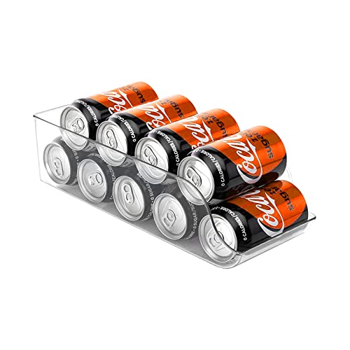 Set of 2 Can Drink Holder for Fridge Bin Organizer & Storage Can Dispenser for Refrigerator, Freezer, Countertop, Cabinets & Pantry