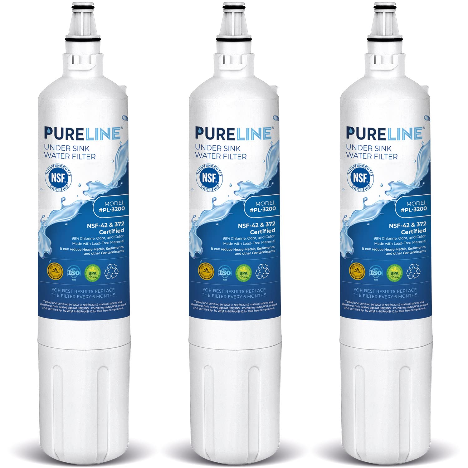 Pureline F-2000 Replacement for InSinkErator F-1000, F-2000, Sub-Zero 4204490, 4290510, Undersink Water Filter - Reduces Bad Taste & Odor