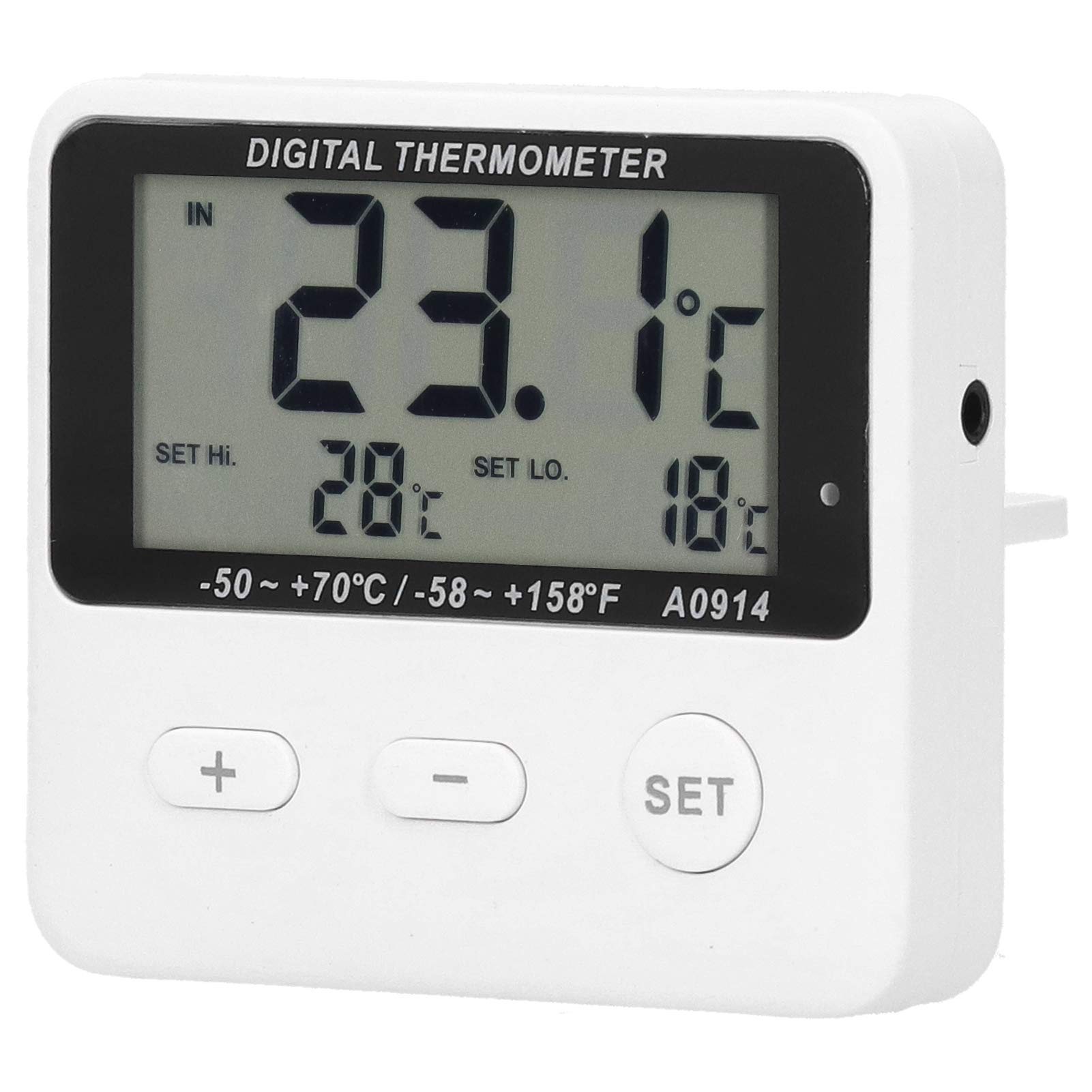 Walfront Digital Freezer Thermometer Battery Powere Universal Refrigerator Temperature Measuring Alarm Console with Probe for Kitchen Home Restaurants Bars, Thermostat