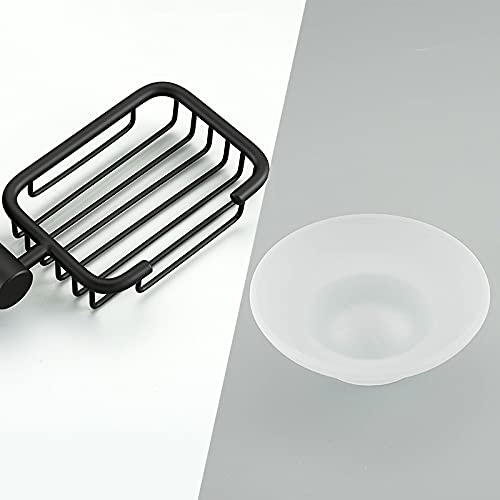 PLMM soap Box, Bathroom Soap Holder Shower Black Soap Dish Bathroom Tray Accessories Box Shelf Zinc-Alloy Wall Dishes Shelves (Size : Small)