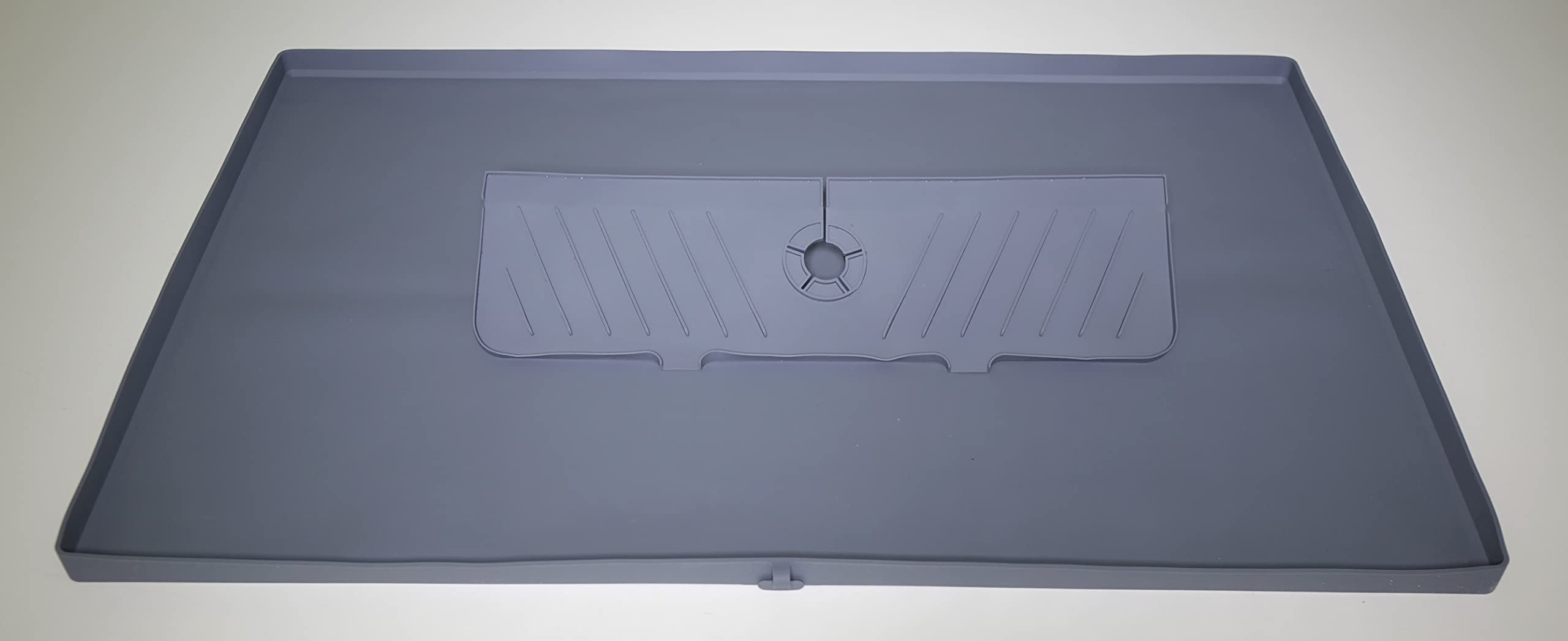 Premium 34β x 22β Under Sink Mat with Bonus Faucet Splash Guard: Waterproof Silicone Kitchen Sink Mat with Drain Hole - Rubber Mat Cabinet Protector, Anti-Slip, and Waterproof Kitchen Cabinet Liner