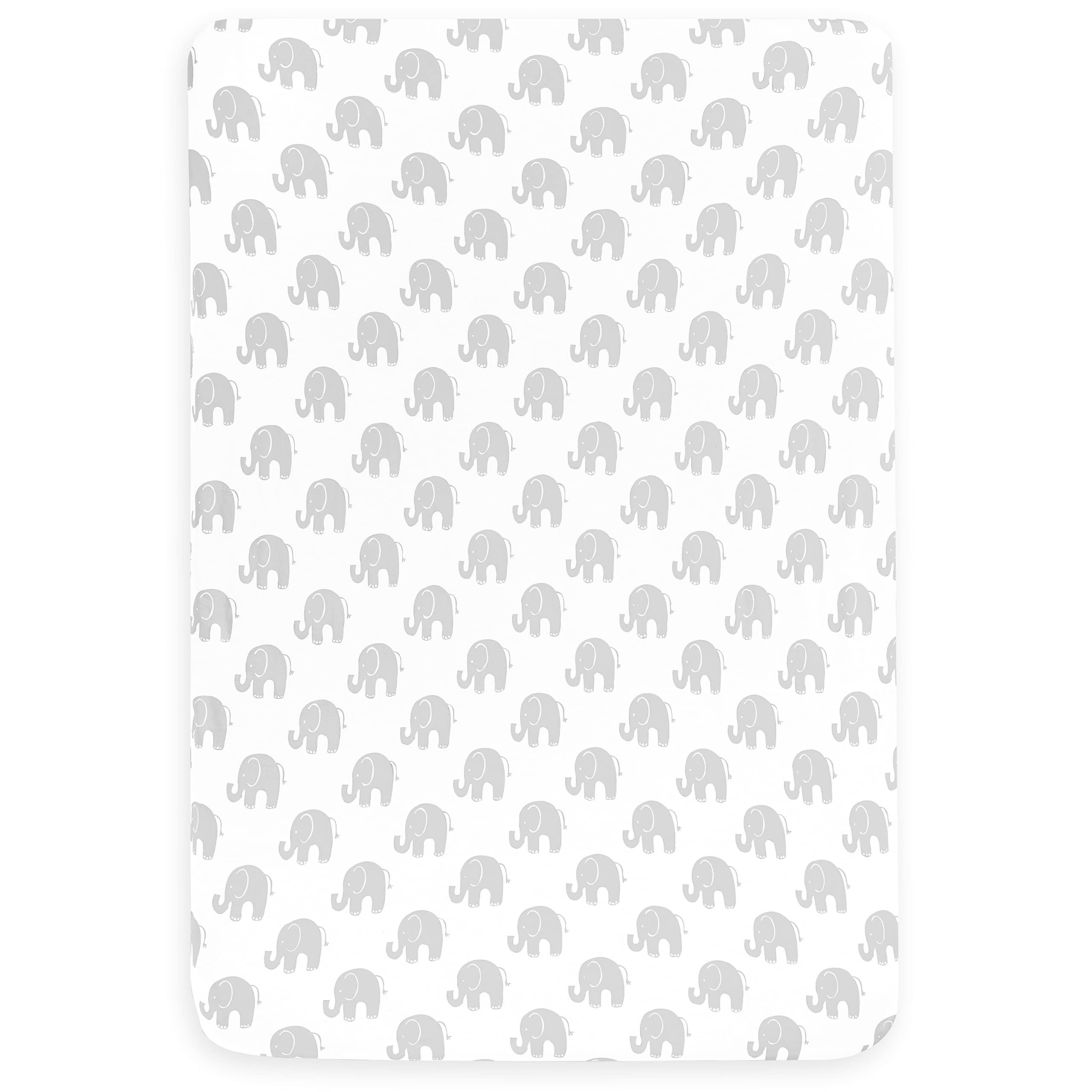 Pack n Play Sheets – Pack and Play Sheets 4 Pack – 100% Super Soft Jersey Knit Cotton Playard Mattress Sheets – Portable Playpen Sheet – Fitted Play Yard Mini Crib Sheets for Boy & Girl (24 x 38 x 5)