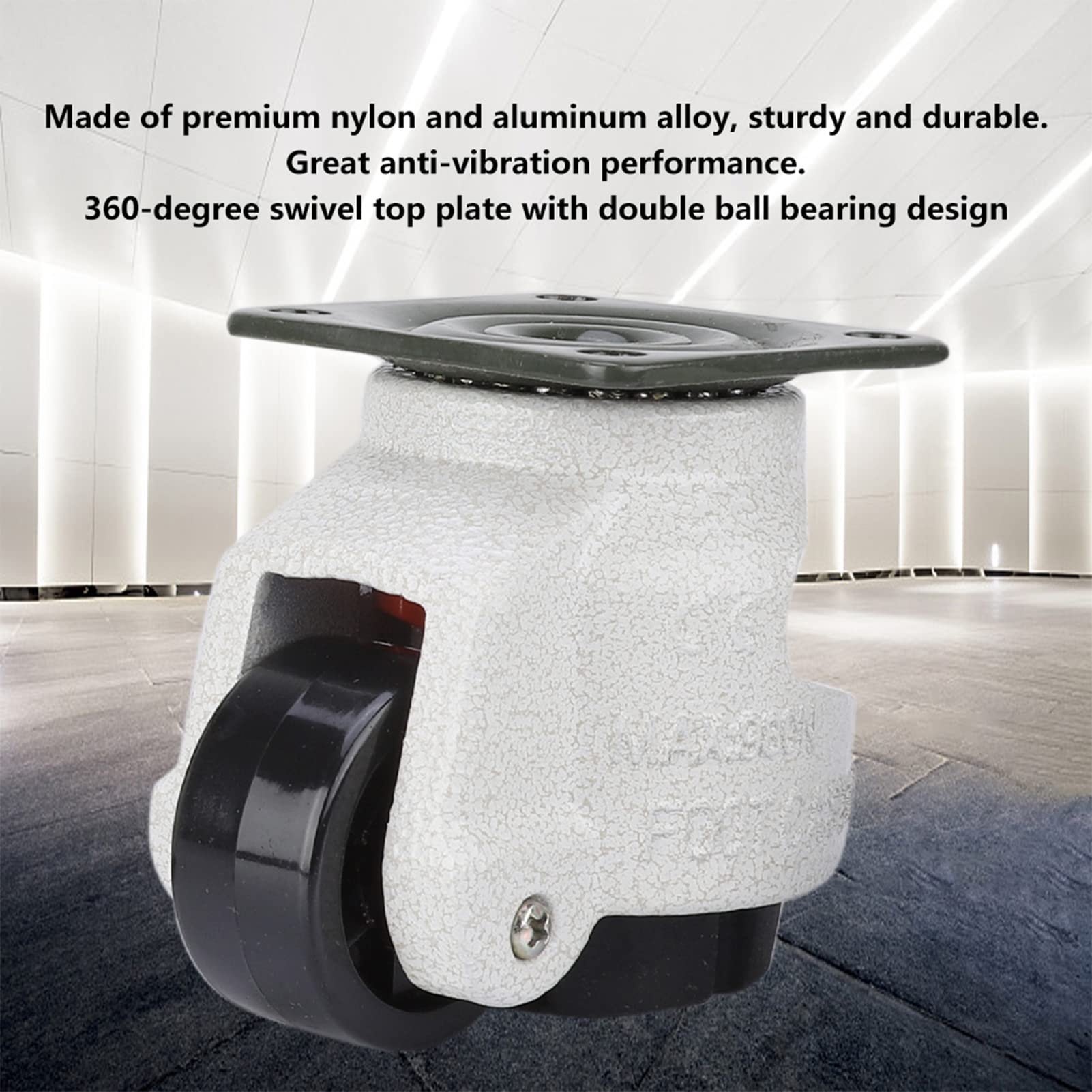 No Sloshing Structure Leveling Wheels Nylon and Aluminum Alloy Material Leveling Caster for Manufacturing Machinery