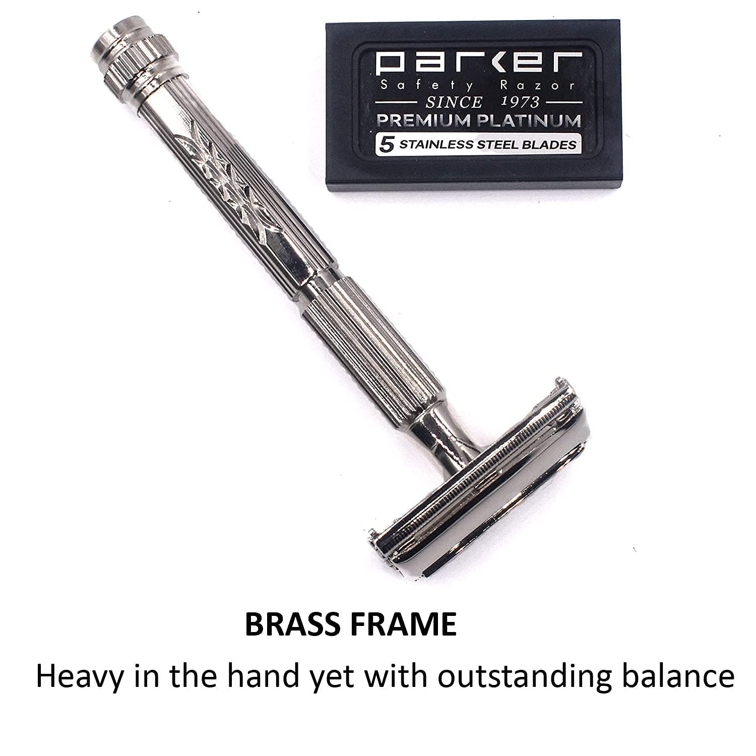Parker Model 60R Safety Razor and 5 Parker Platinum Razor Blades
