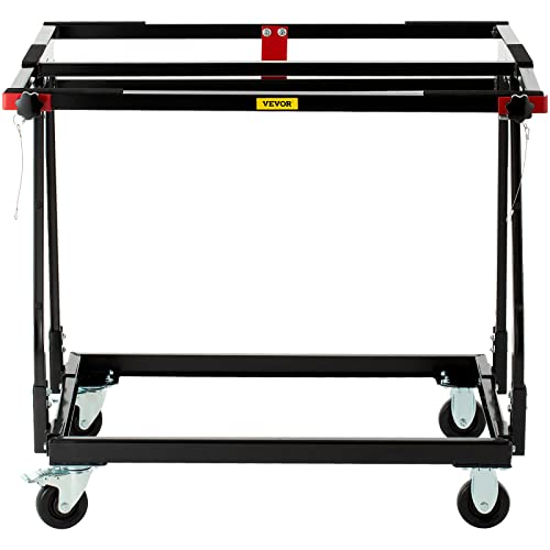 VEVOR Material Mate Panel Cart and Shop Stand, 4 x 4β Smooth Rolling Casters, Adjustable Width 22''-30-1/4'', Rigid Iron Frame Construction Plywood Cart, Mobile Workbench for Tools and Accessories