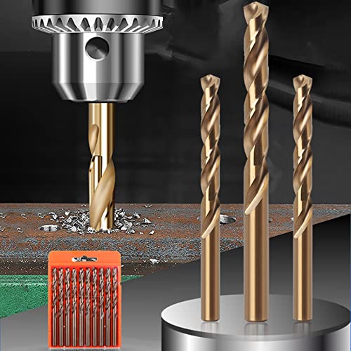 TA-VIGOR 5pcs 4mm Straight Shank Twist Drill Bit, High Speed Steel M35 Cobalt Twist Drill Bit with 4mm Shank for Drilling Stainless Steel Metal Plastic Wood