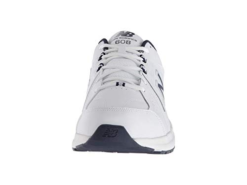 New Balance Men's 608 V5 Casual Comfort Cross Trainer, White/Navy, 12