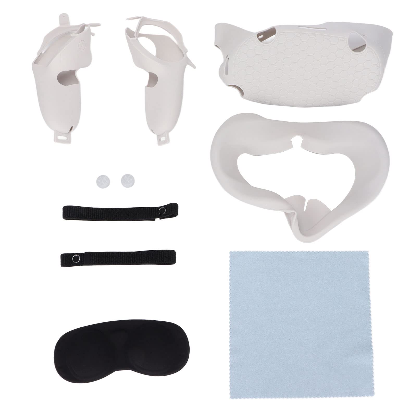 VR Glasses Silicone Accessories Set for Quest 2, VR Games Accessories Containing Host Protective Cover, Face, Handle Kit, etc. Ideal Replacement Parts Grey