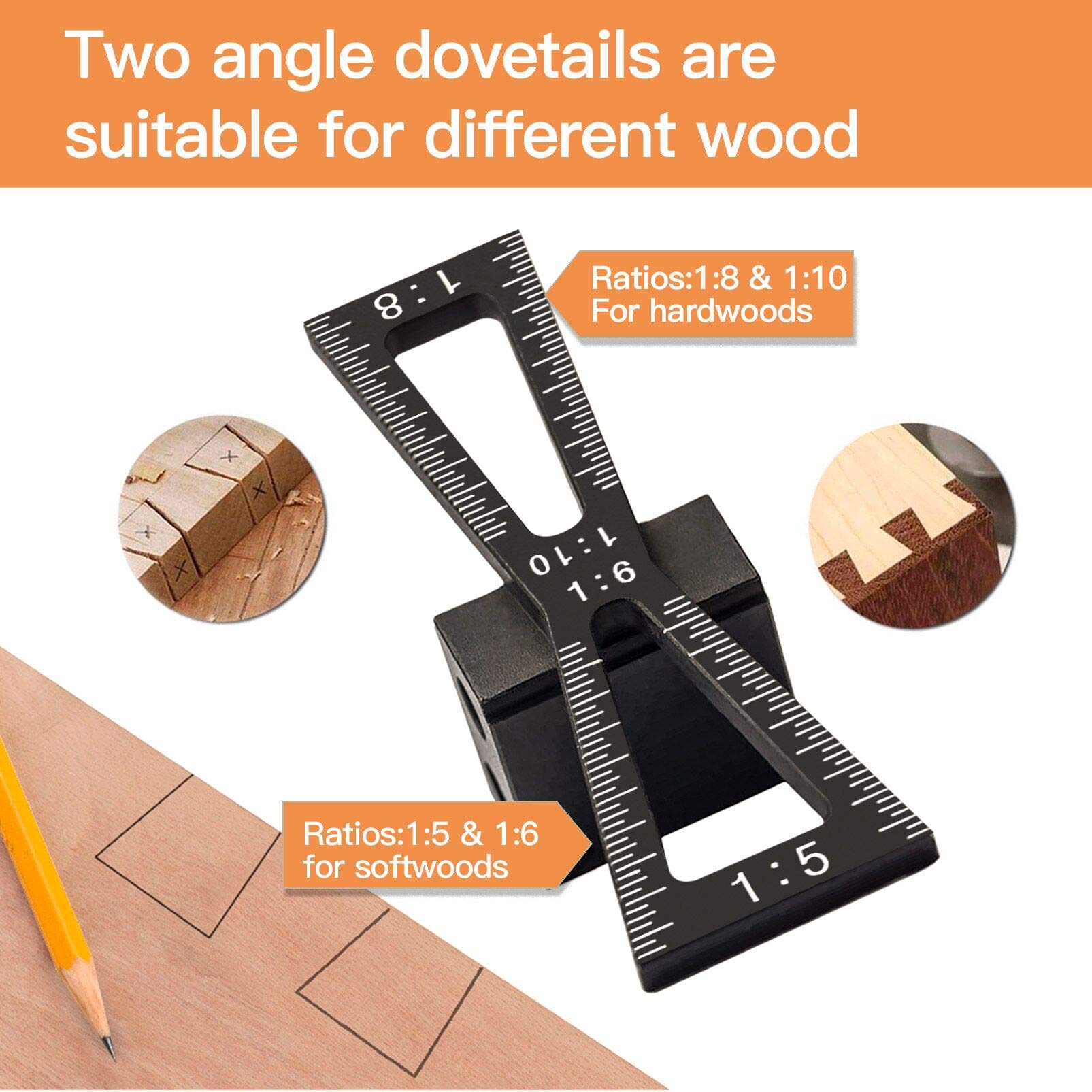 YOSELIN Dovetail Jig Wheel Marking Gauge Plus Set,Micro Adjuster Multifunctional Cutting Wheel Woodworking Scribing, Metric and Imperial Scales, Imperial 1/32 Metric 1mm Accuracy, Wood Marking