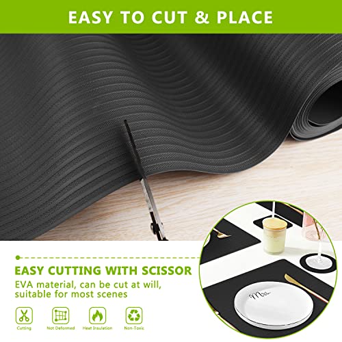 Shelf Drawer Liner for Kitchen Cabinets, Durable Pantry Shelving Liners for Tool Box Closet Refrigerator Non Stick Waterproof Plastic Cabinet Protector Liners Mat Washable, Black 11.8 x 78.7 inches