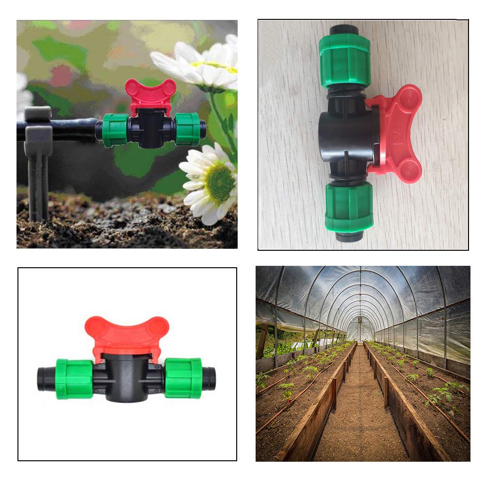 QUECAOCF 8 Pieces 1/2" Universal Shut Off Valve Drip Irrigation Tubing, Compatible with 16-17mm Drip Tape Tubing Sprinkler System