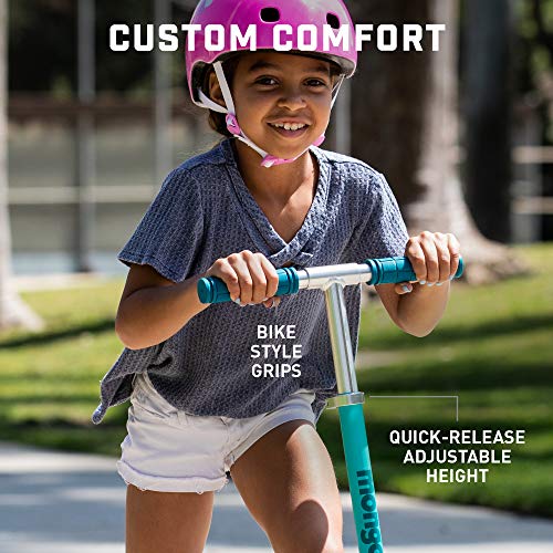 Mongoose Trace Youth/Adult Kick Scooter Folding and Non-Folding Design, Regular, Lighted, and Air Filled Wheels, Teal, 120mm Wheels