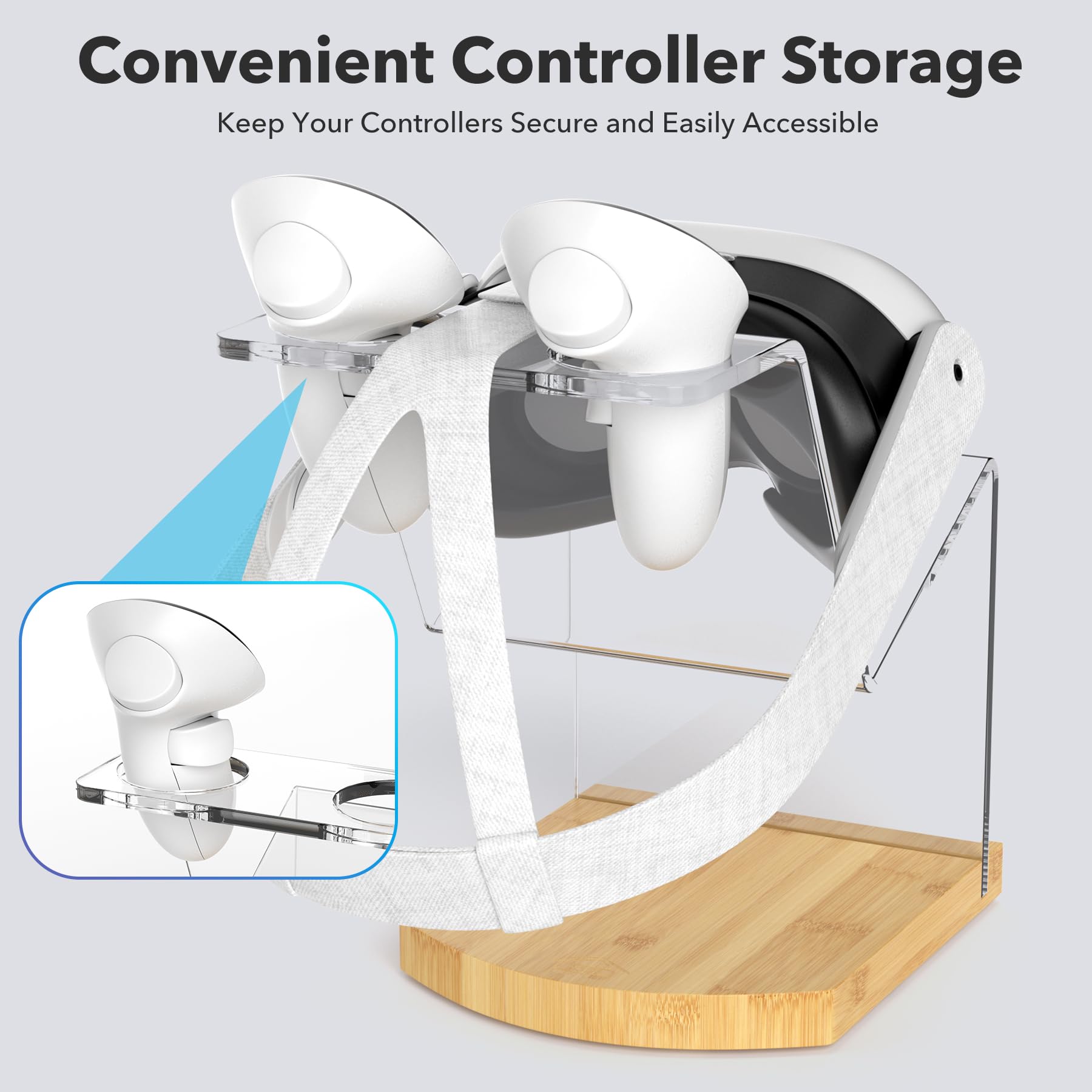 VRMASTER VR Stand Accessories Compatible with Quest Meta Quest 3 Acrlic Display Holder for Quest 2 Touch Controllers Accessories