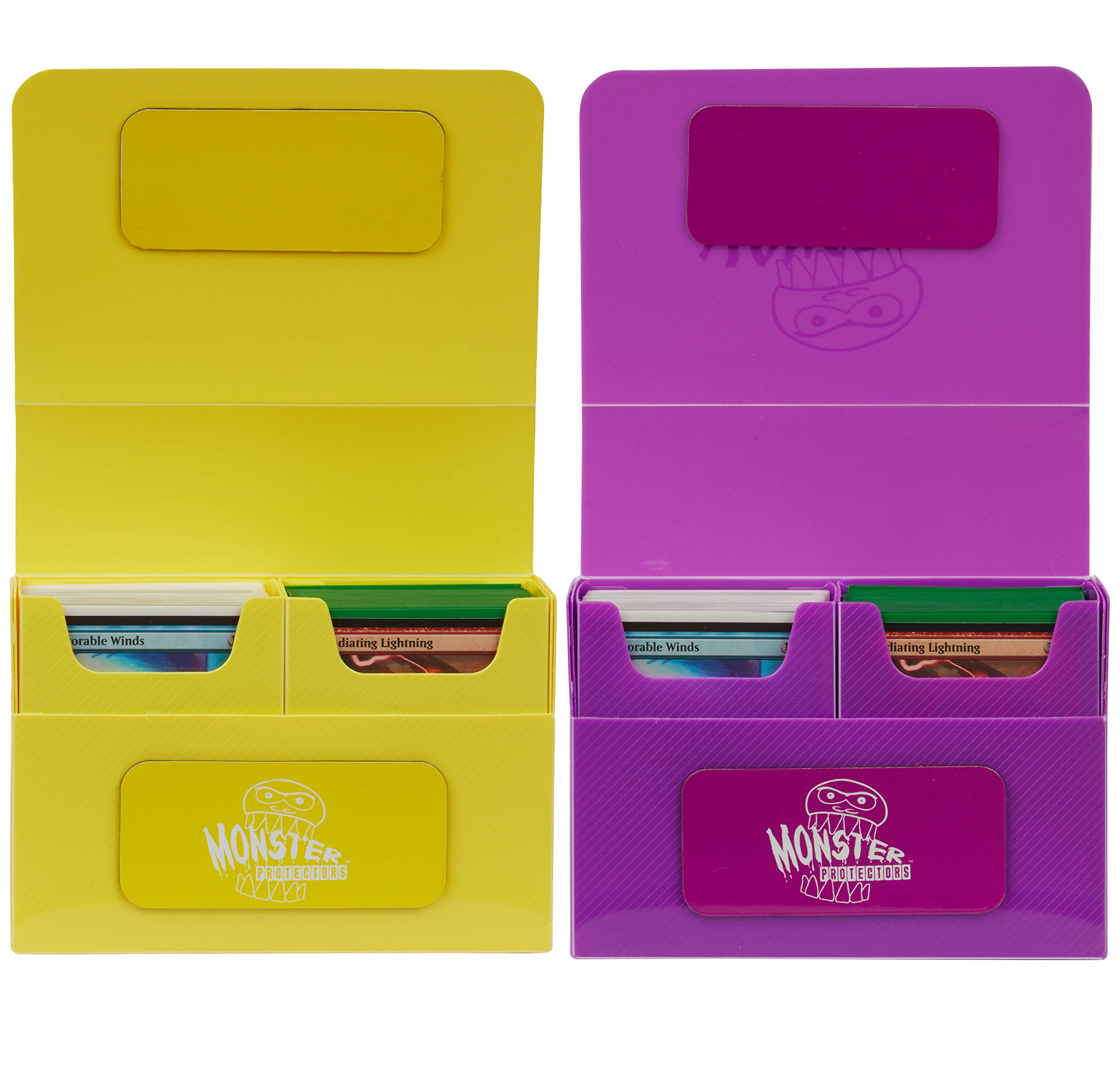 Monster Protectors Double Deck Box with Magnetic Closure - Purple and Yellow 2 Pack