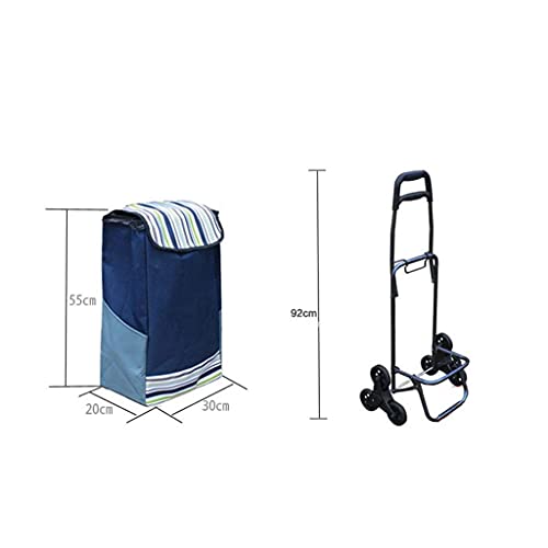 Shopping Trolley on Wheels Multi Function Shopping Cart Foldable Portable Trailer Old Man's Bag Car Six-Wheeled Oxford Cloth Cart Storage Hand Trucks,#1 ,