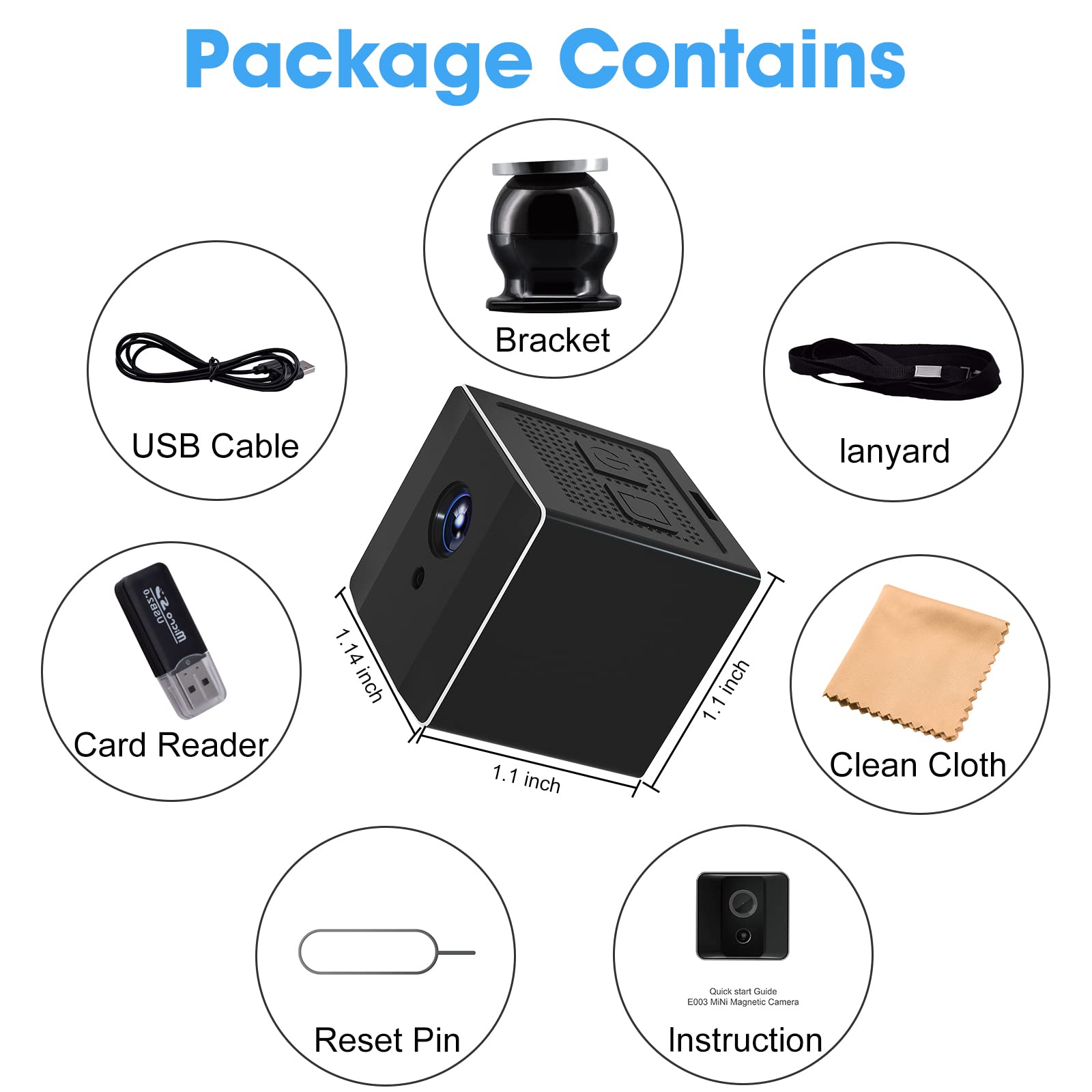 Pomocuty Wireless Camera Mini Hidden Spy Portable Small Nanny Cam with Night Vision and Motion Detection HD 1080P Body Surveillance Cameras for Home Security Indoor/Outdoor
