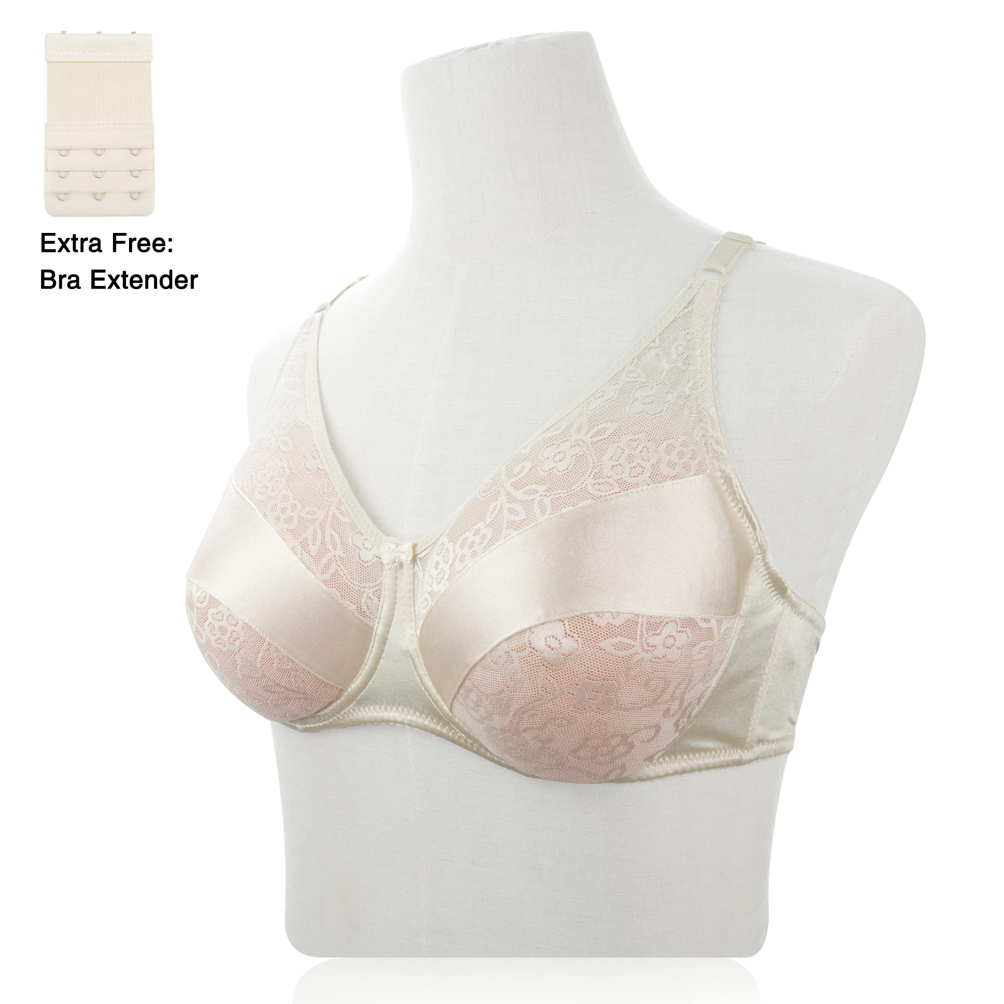 NORFULL Special Pocket Bra for Silicone Breast Forms Post Surgery Mastectomy Crossdress White Bra Size 38/85