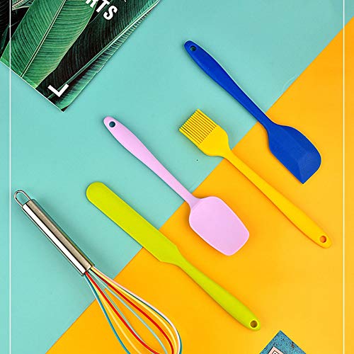 LMMDP 15 PCS Silicone Kitchen Cooking Utensil Set Non-stick Stainless Steel Handle Kitchenware Cookware Tools Set Spatula Shovel Spoon (Color : D)