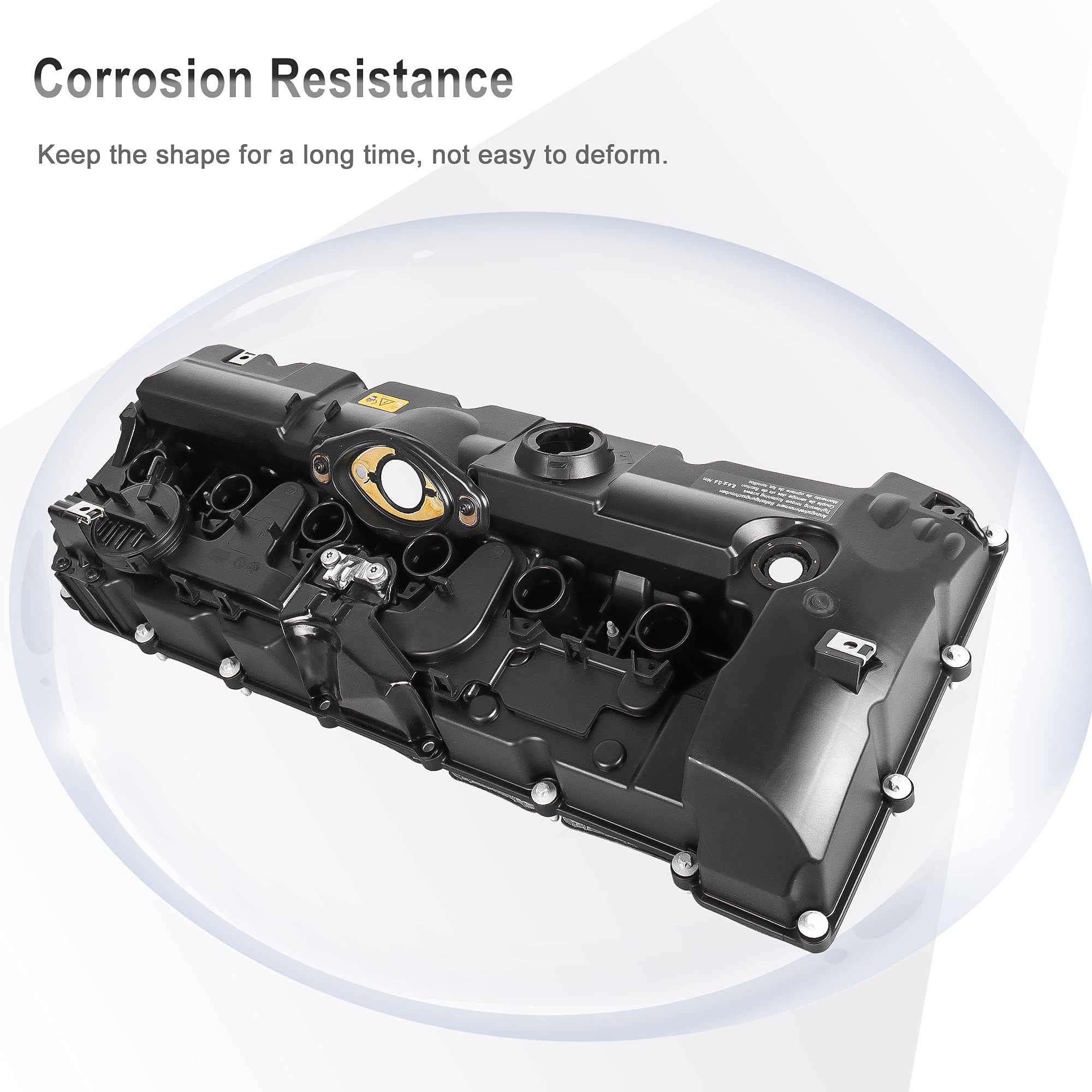 MOSTPLUS 11127552281 Engine Valve Cover Compatible with BMW N52 E70 E82 E90 E91 Z4 X3 X5 128i 328i 528i